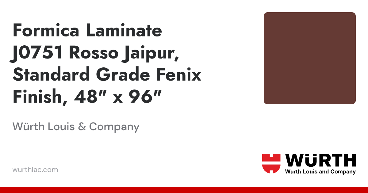 Formica Laminate J0751 Rosso Jaipur, Standard Grade Fenix Finish, 48" x ...