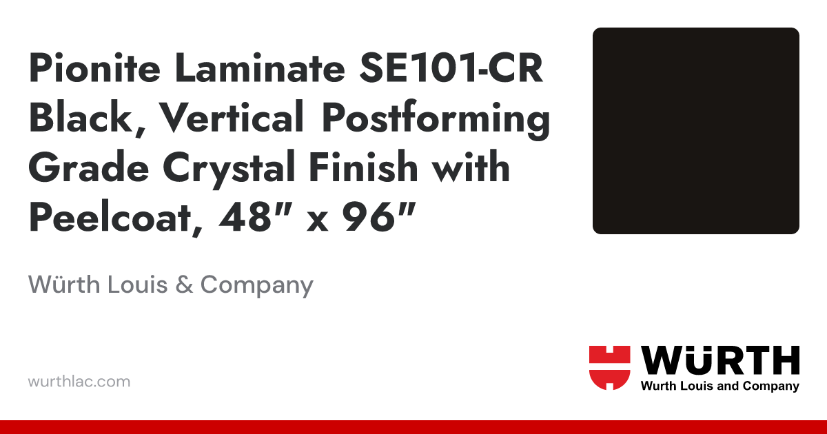 Pionite Laminate SE101-CR Black, Vertical Postforming Grade Crystal ...