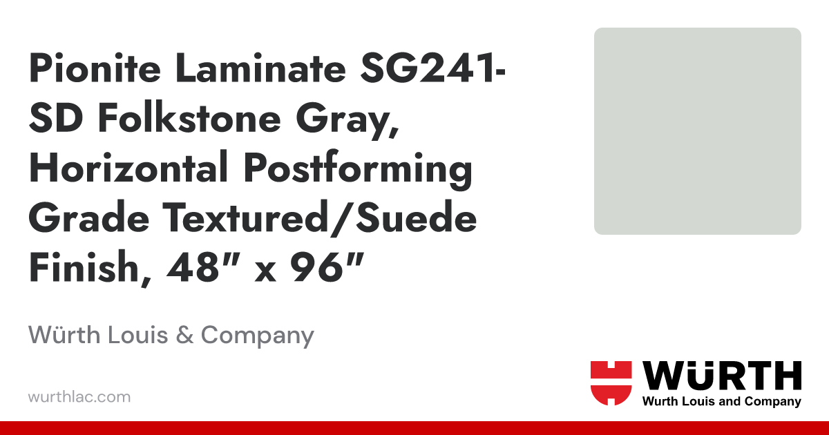 Pionite Laminate SG241-SD Folkstone Gray, Horizontal Postforming Grade ...
