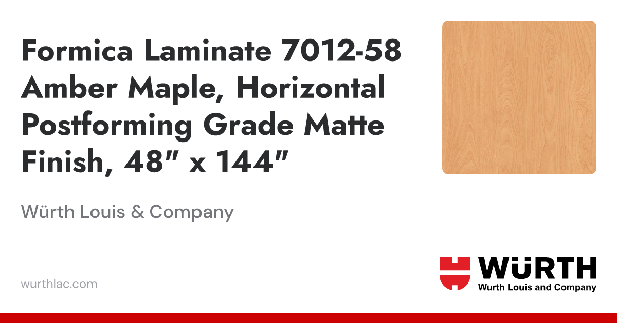Formica Laminate 7012-58 Amber Maple, Horizontal Postforming Grade ...