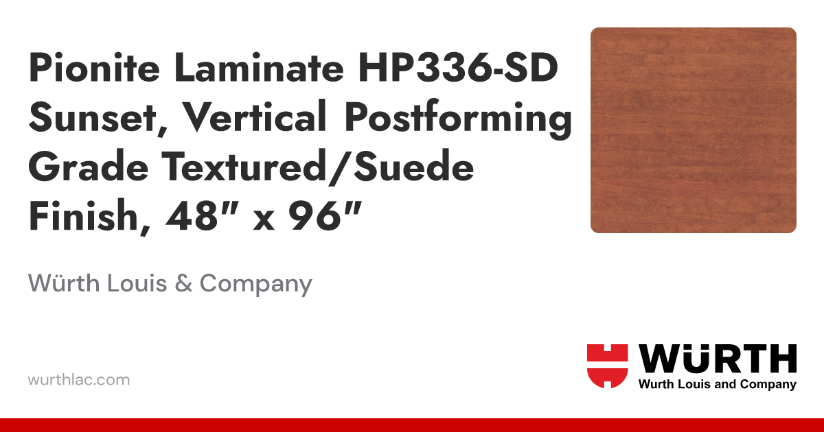 Pionite Laminate HP336-SD Sunset, Vertical Postforming Grade Textured ...