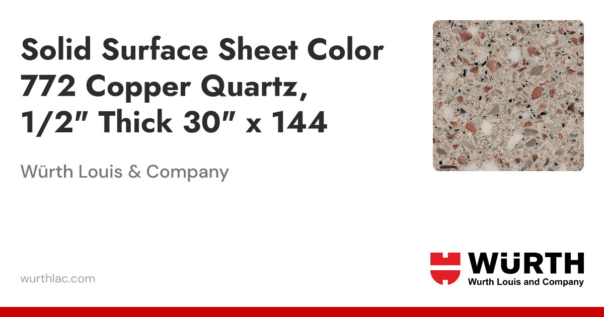 Solid Surface Sheet Color 772 Copper Quartz, 1/2" Thick 30" x 144 ...