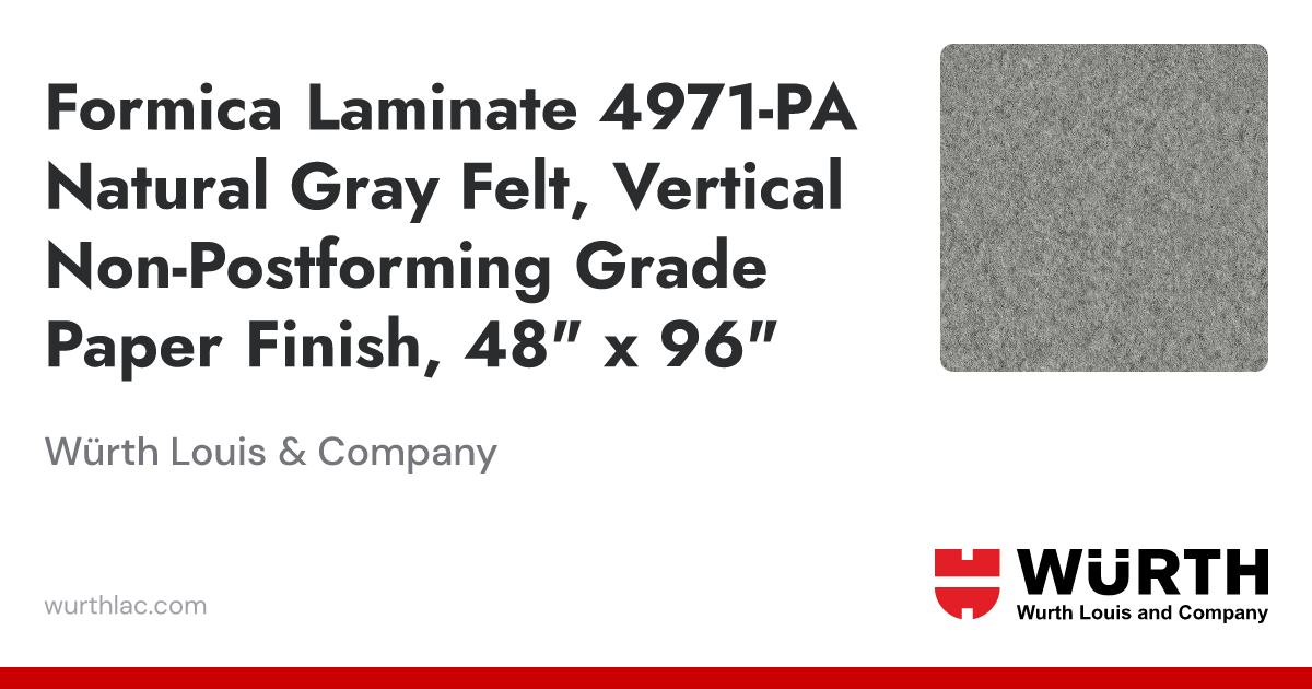 Formica Laminate 4971-PA Natural Gray Felt, Vertical Non-Postforming ...