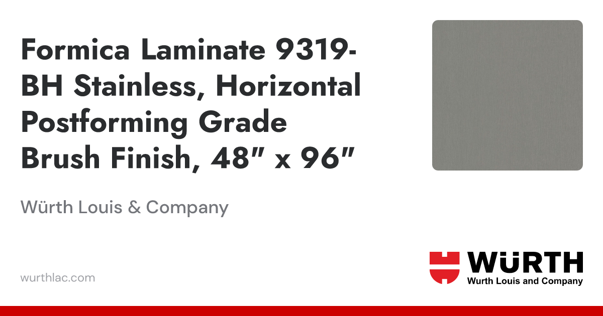 Formica Laminate 9319-BH Stainless, Horizontal Postforming Grade Brush ...