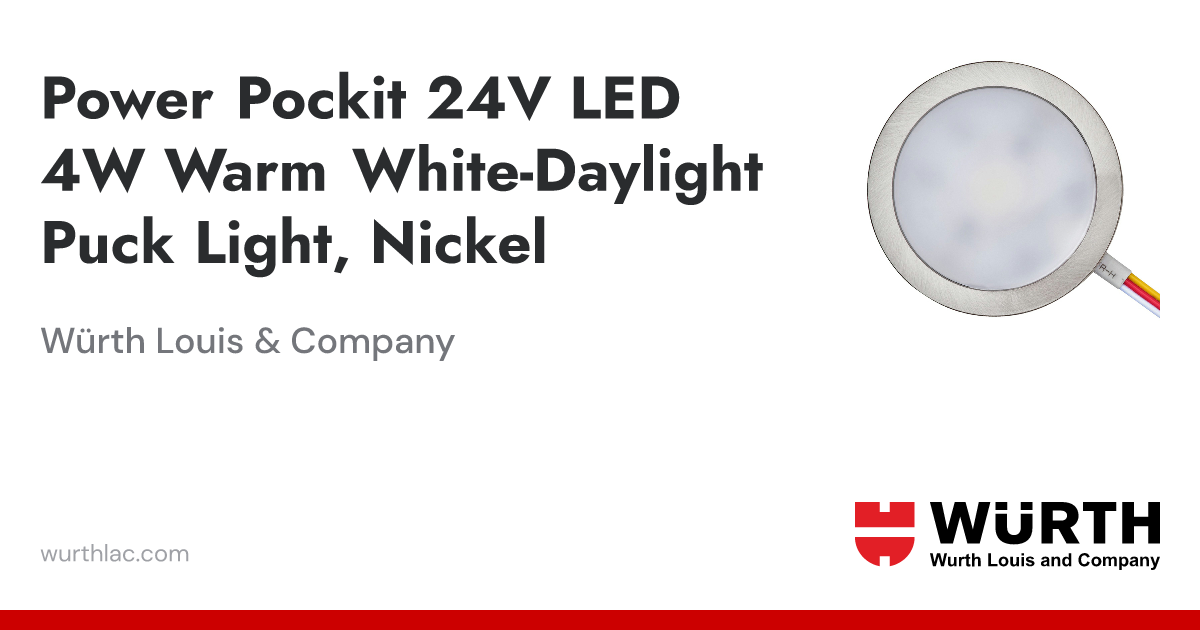 Power Pockit 24V LED 4W Warm White-Daylight Puck Light, Nickel | Würth ...