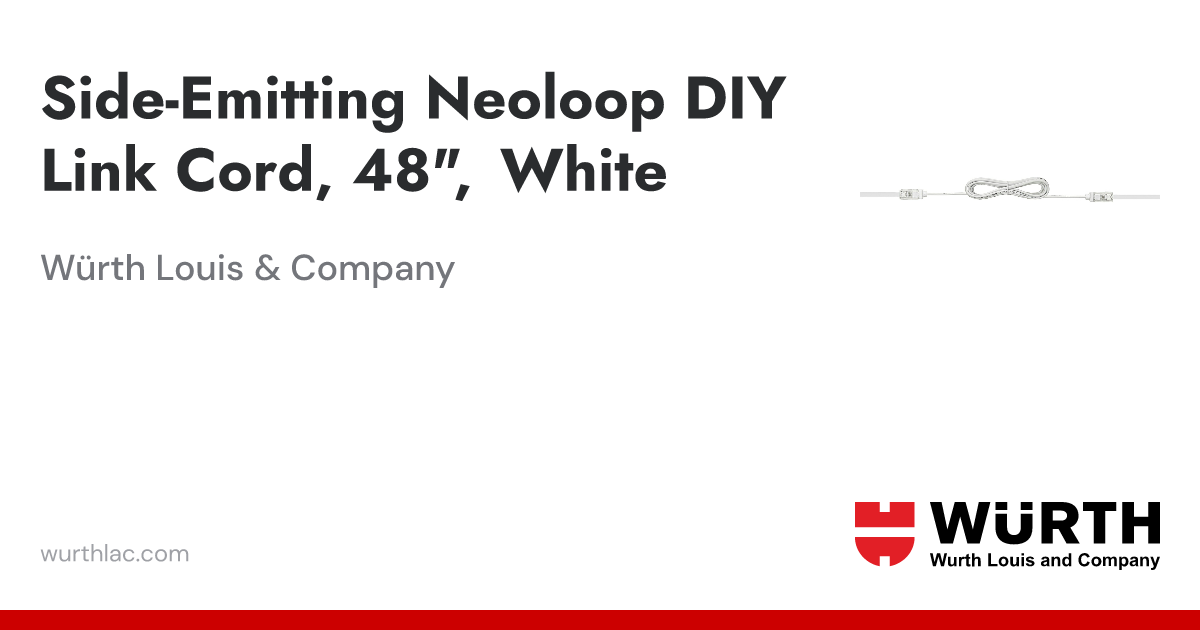 Side-Emitting Neoloop DIY Link Cord, 48", White | Würth Louis & Company