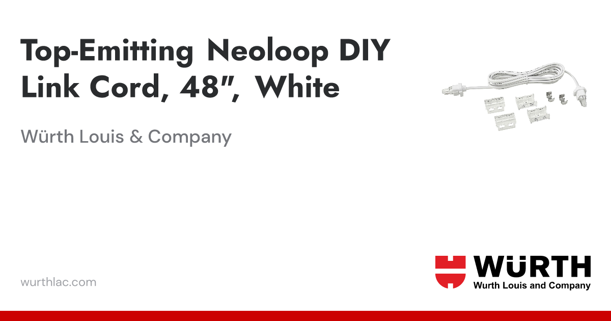 Top-Emitting Neoloop DIY Link Cord, 48", White | Würth Louis & Company