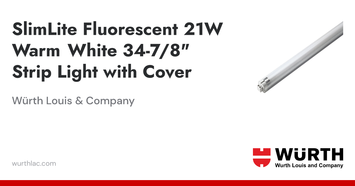 SlimLite Fluorescent 21W Warm White 34-7/8" Strip Light with Cover | Wurth Louis and Company