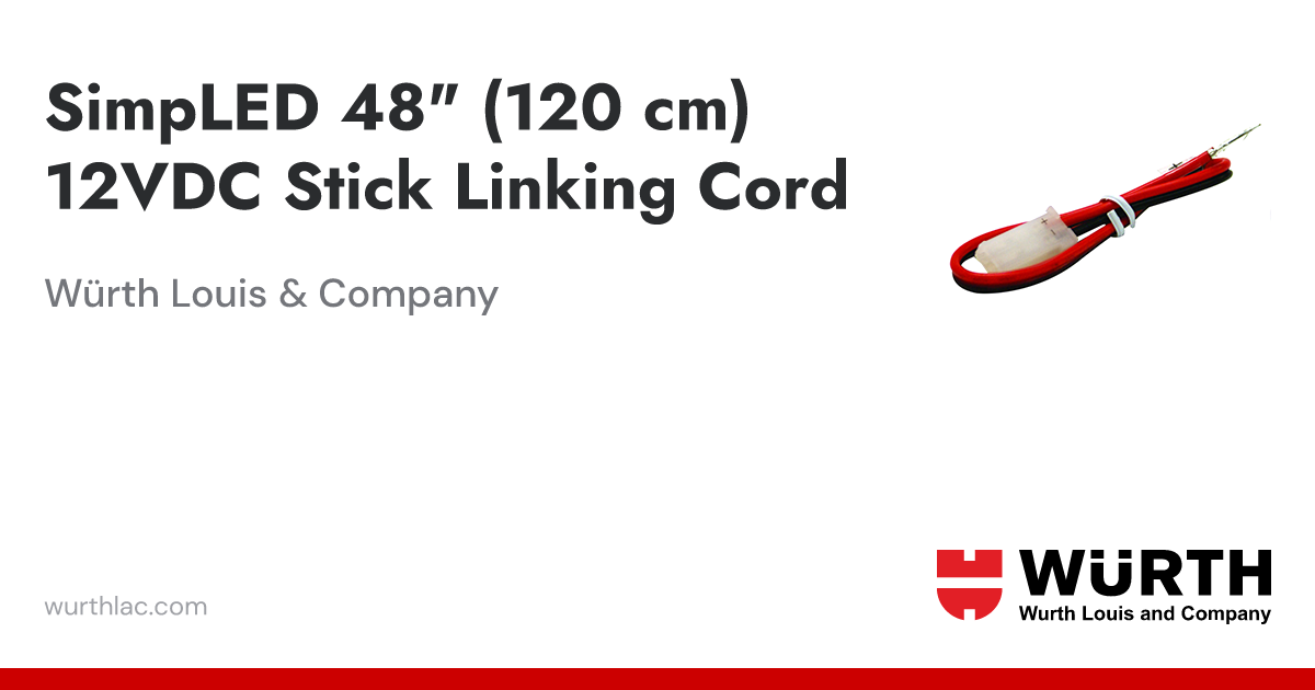 SimpLED 48" (120 cm) 12VDC Stick Linking Cord | Würth Louis & Company