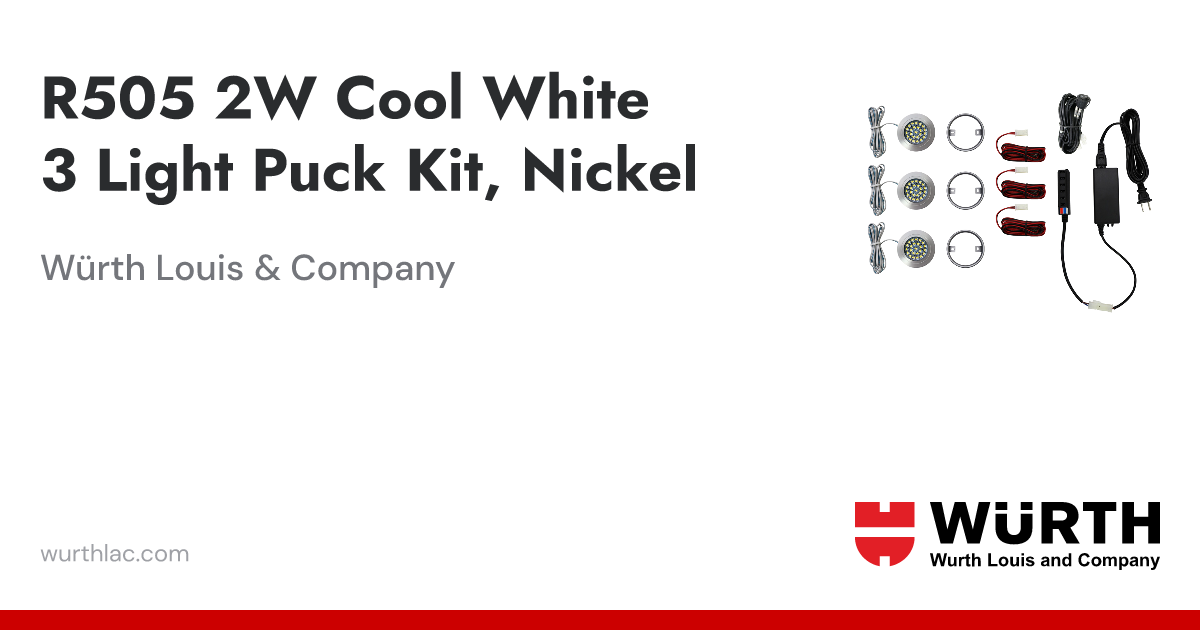 R505 2W Cool White 3 Light Puck Kit, Nickel | Würth Louis & Company