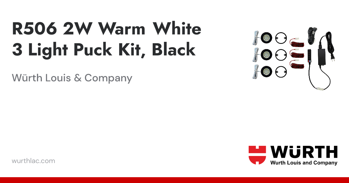 R506 2W Warm White 3 Light Puck Kit, Black | Würth Louis & Company