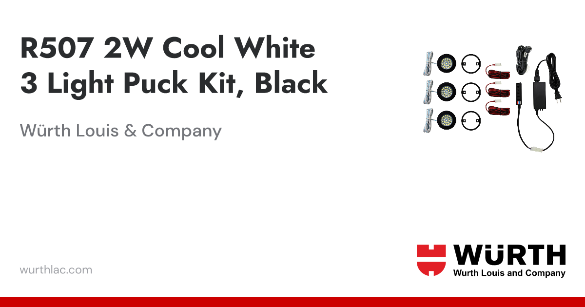 R507 2W Cool White 3 Light Puck Kit, Black | Würth Louis & Company