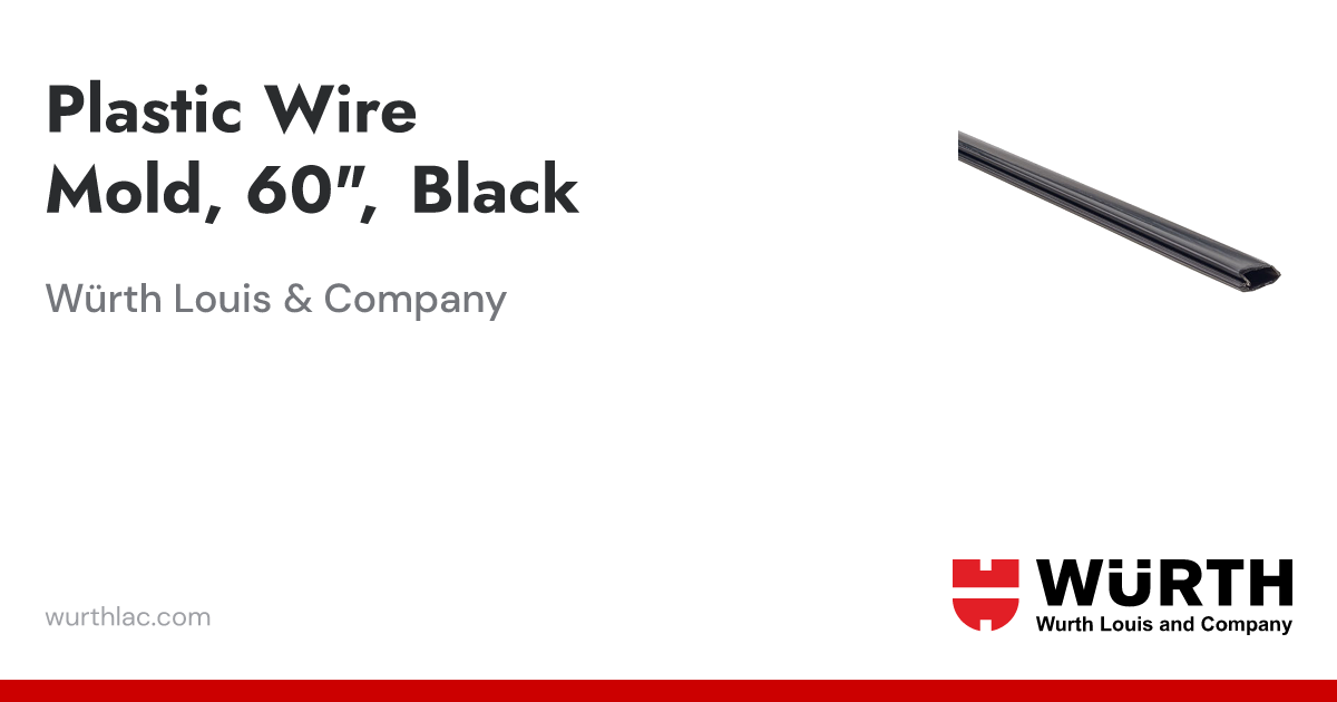 Plastic Wire Mold, 60", Black | Würth Louis & Company
