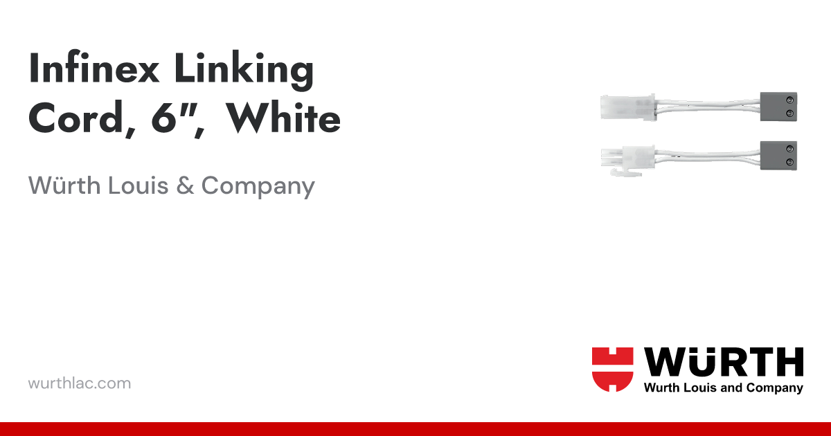 Infinex Linking Cord, 6", White | Würth Louis & Company