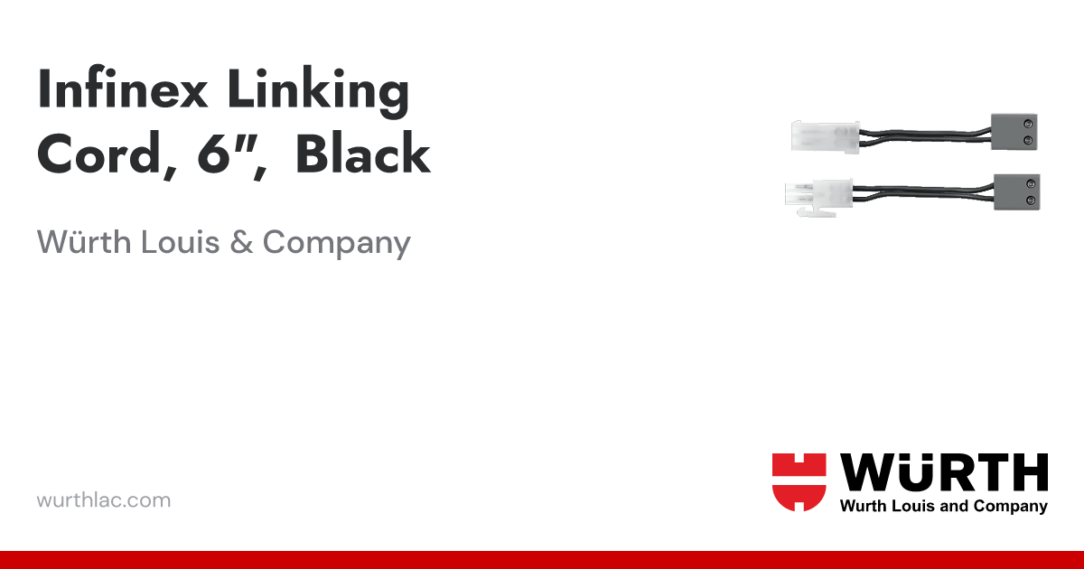 Infinex Linking Cord, 6", Black | Würth Louis & Company