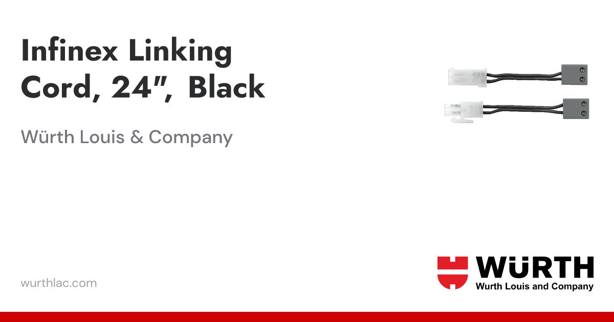 Infinex Linking Cord, 24", Black | Würth Louis & Company