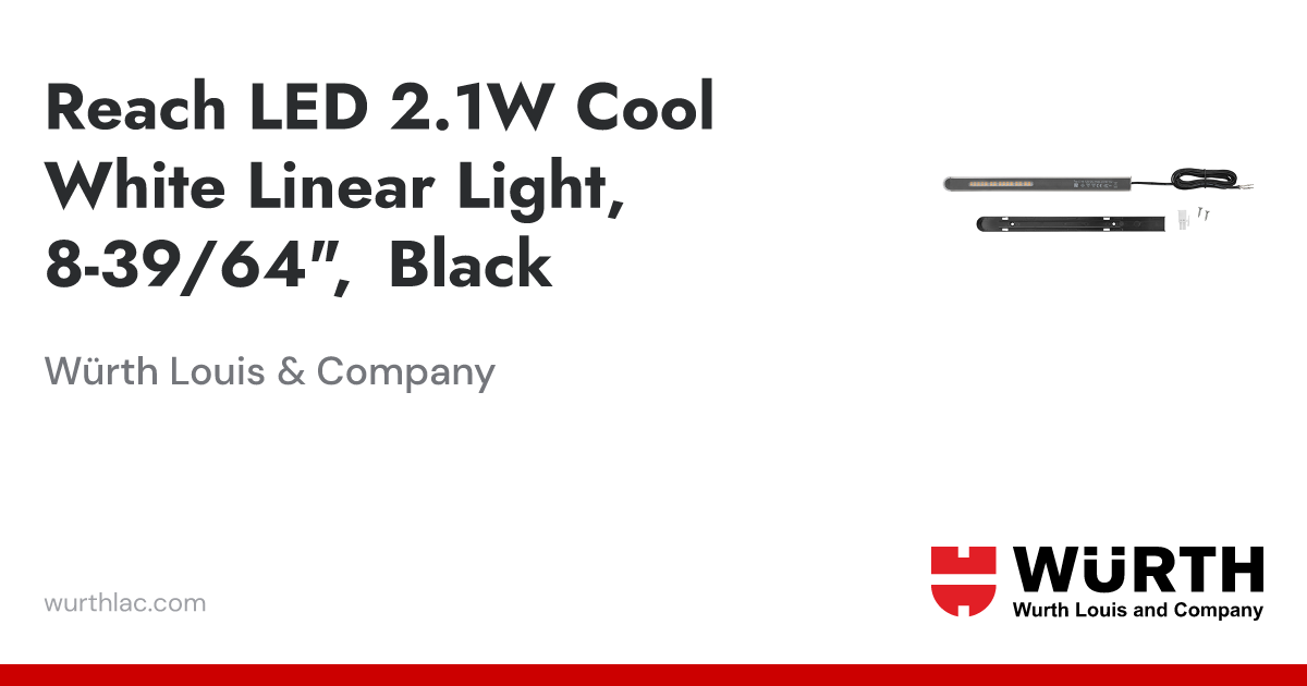 Reach LED 2.1W Cool White Linear Light, 8-39/64", Black | Würth Louis ...