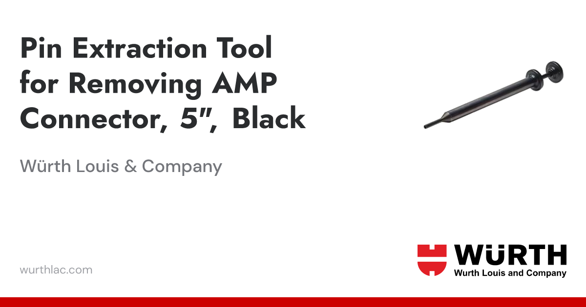 Pin Extraction Tool for Removing AMP Connector, 5", Black | Würth Louis ...