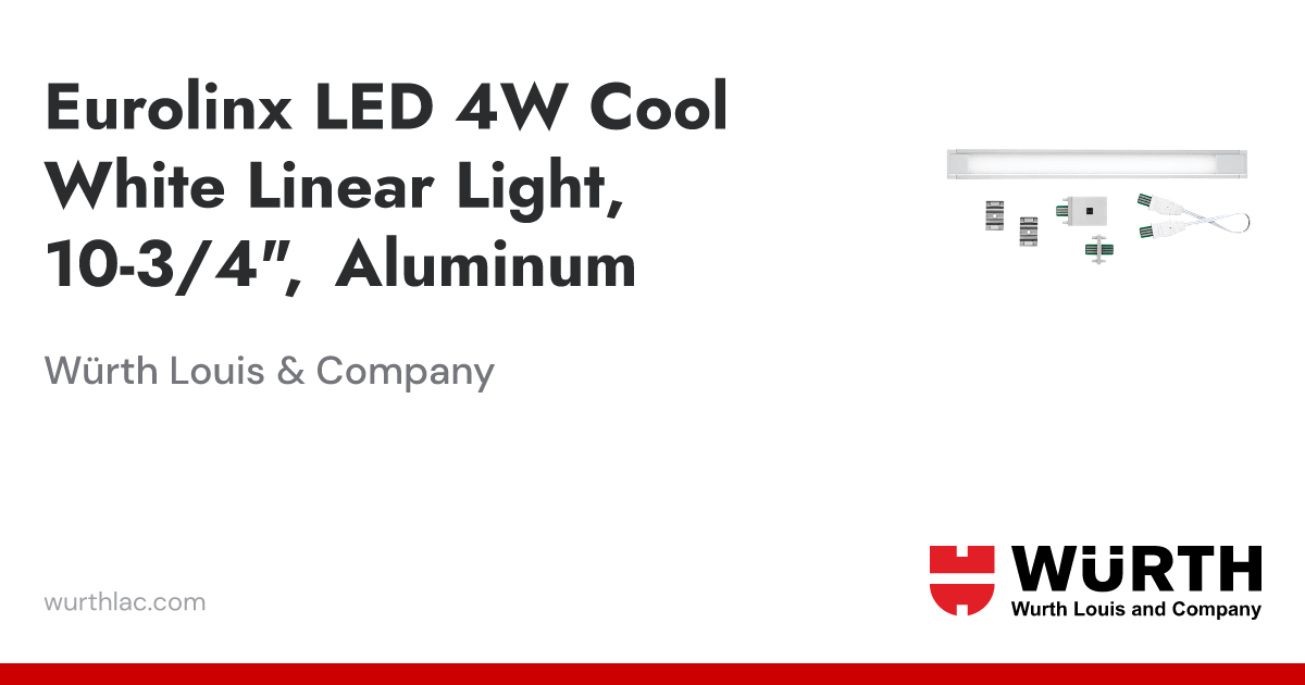 Eurolinx LED 4W Cool White Linear Light, 10-3/4", Aluminum | Würth ...