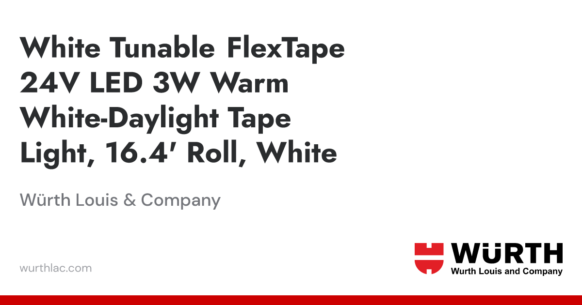 White Tunable FlexTape 24V LED 3W Warm White-Daylight Tape Light, 16.4 ...