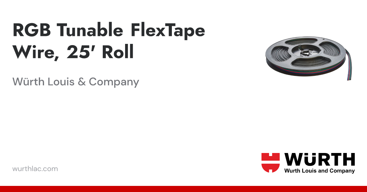 RGB Tunable FlexTape Wire, 25' Roll | Würth Louis & Company