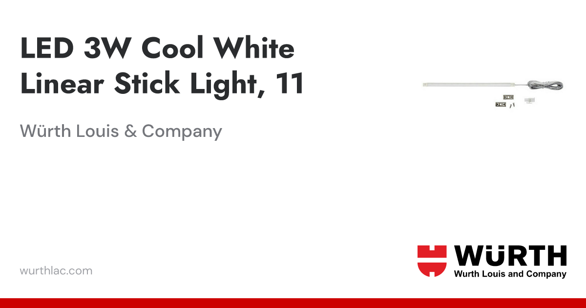 LED 3W Cool White Linear Stick Light, 11 | Würth Louis & Company