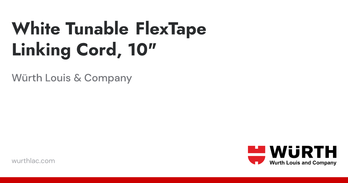 White Tunable FlexTape Linking Cord, 10" | Würth Louis & Company