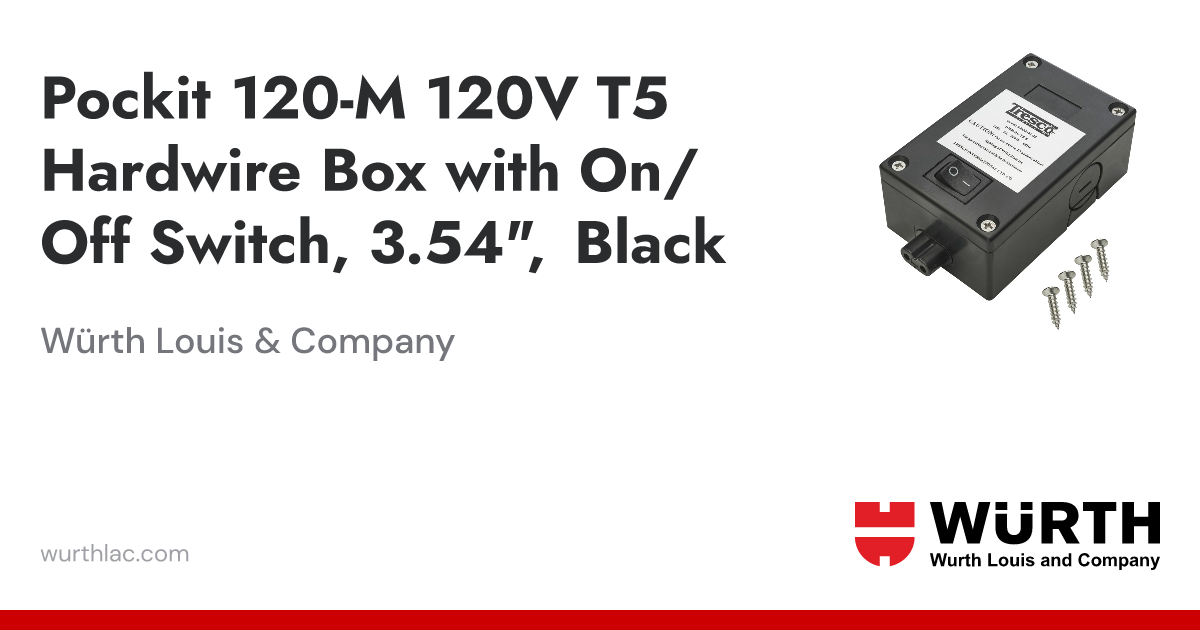 Pockit 120-M 120V T5 Hardwire Box with On/Off Switch, 3.54", Black ...