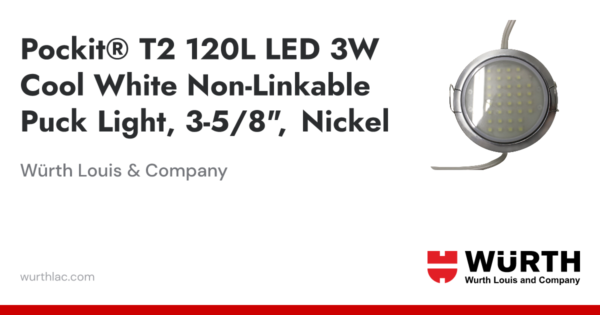 Pockit® T2 120L LED 3W Cool White Non-Linkable Puck Light, 3-5/8 ...