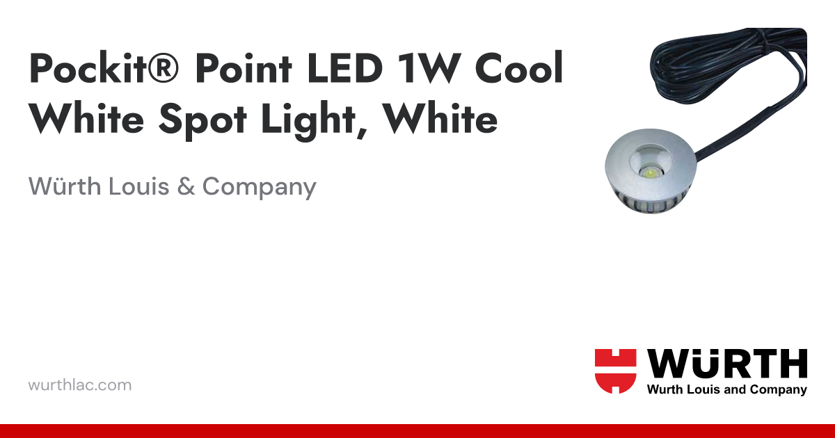 Pockit® Point LED 1W Cool White Spot Light, White | Würth Louis & Company