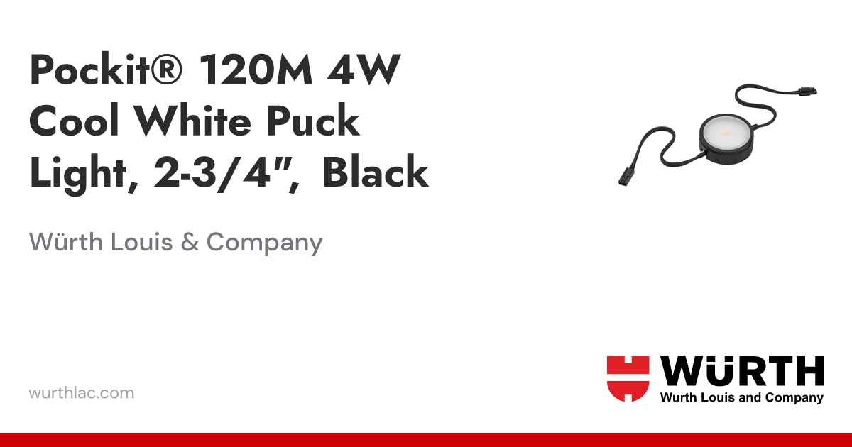Pockit® 120M 4W Cool White Puck Light, 2-3/4", Black | Würth Louis ...