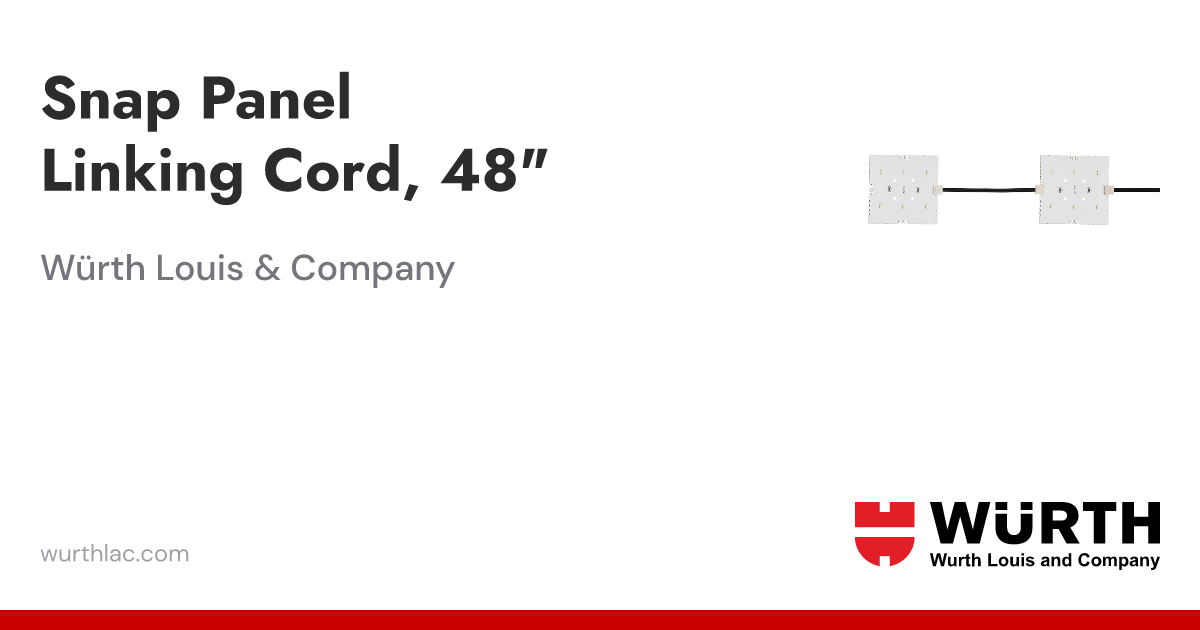 Snap Panel Linking Cord, 48" | Würth Louis & Company