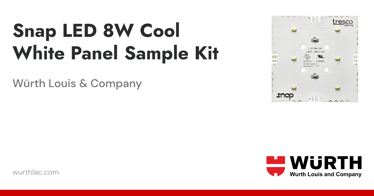 Snap LED 8W Cool White Panel Sample Kit | Würth Louis & Company