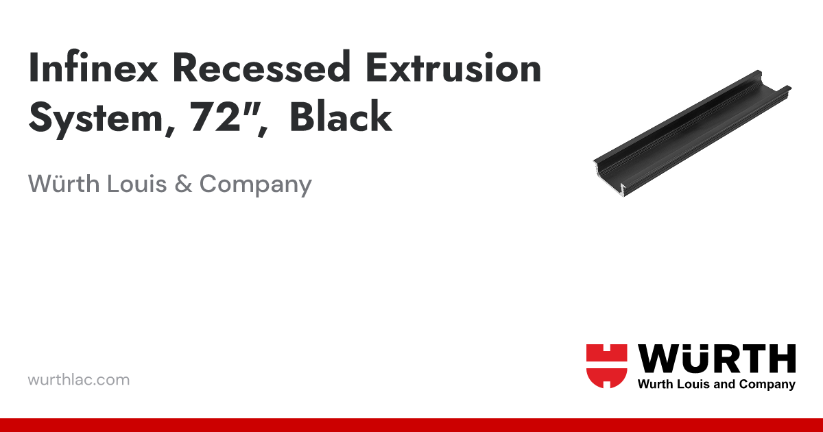 Infinex Recessed Extrusion System, 72", Black | Würth Louis & Company