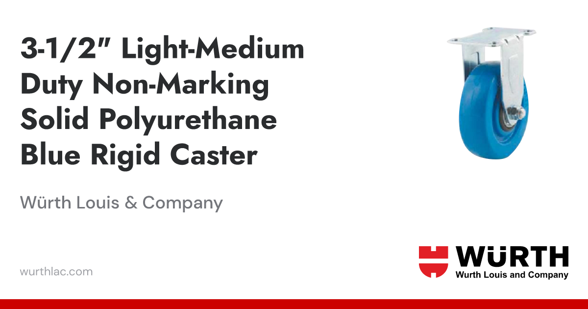 3-1/2" Light-Medium Duty Non-Marking Solid Polyurethane Blue Rigid ...