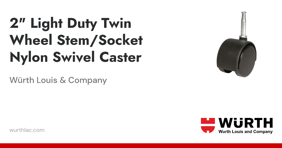 2" Light Duty Twin Wheel Stem/Socket Nylon Swivel Caster | Würth Louis ...