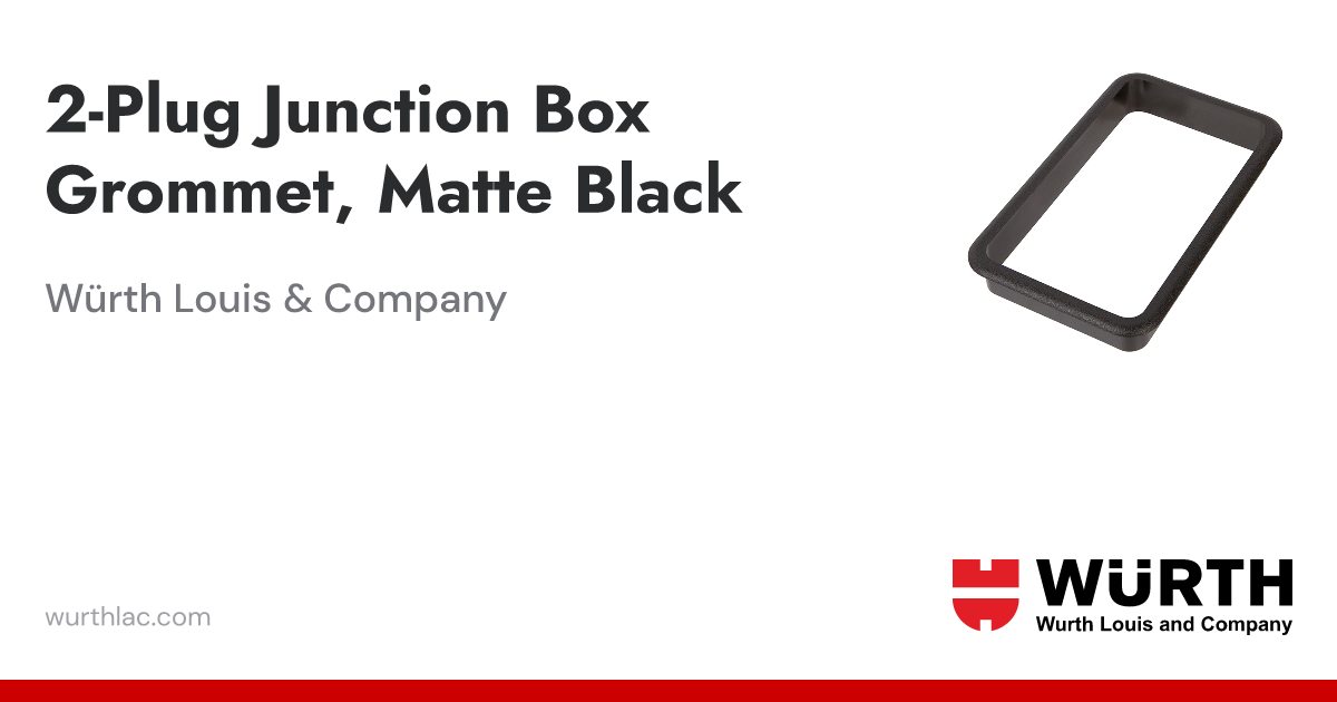2-Plug Junction Box Grommet, Matte Black | Würth Louis & Company