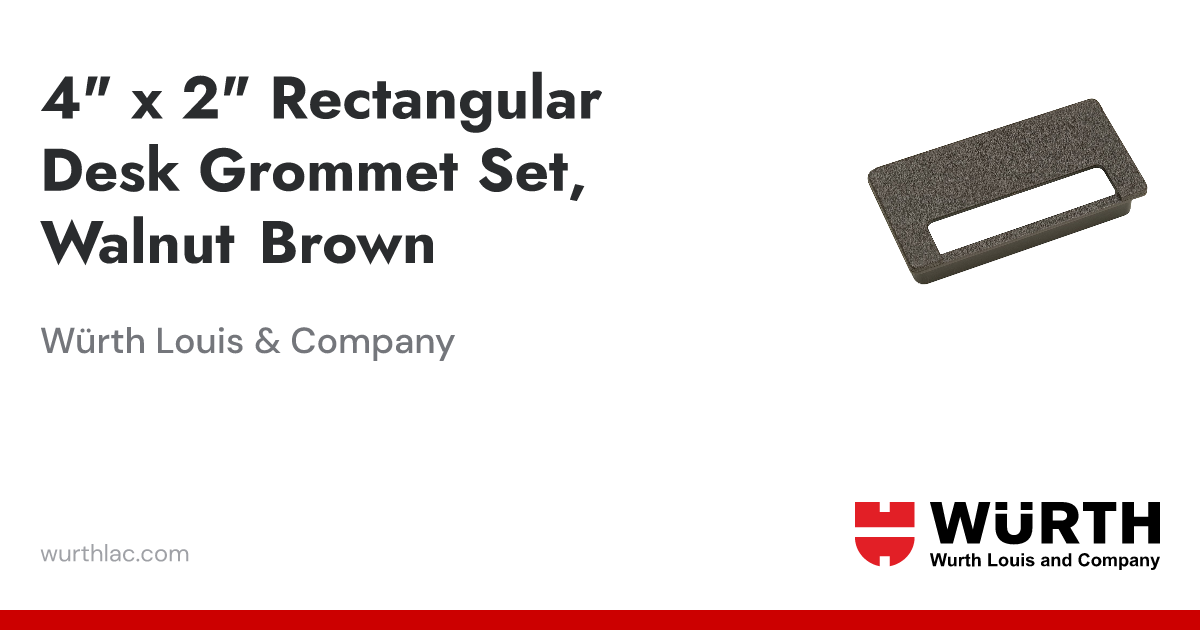4" x 2" Rectangular Desk Grommet Set, Walnut Brown | Würth Louis & Company