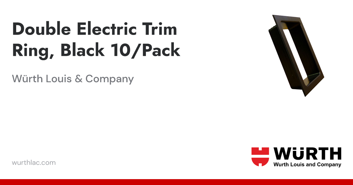 Double Electric Trim Ring, Black 10/Pack | Würth Louis & Company