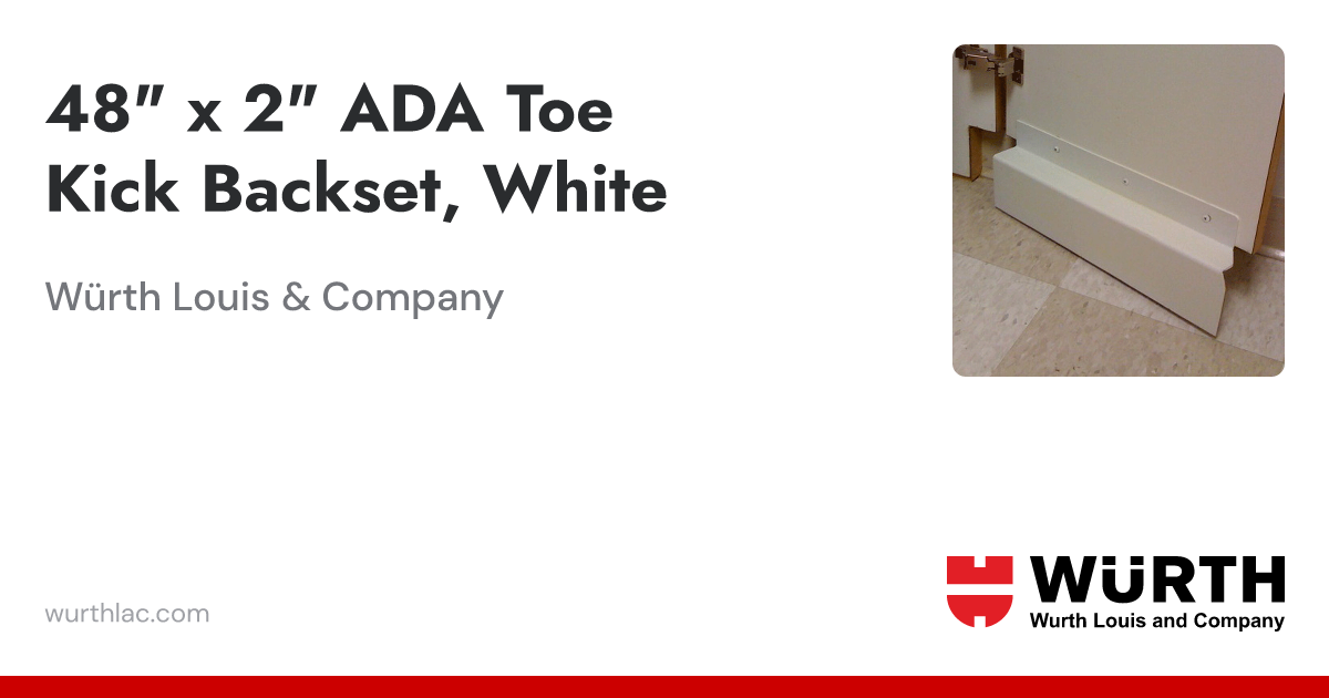 48" x 2" ADA Toe Kick Backset, White | Würth Louis & Company