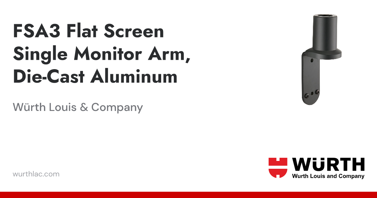 FSA3 Flat Screen Single Monitor Arm, Die-Cast Aluminum | Würth Louis ...