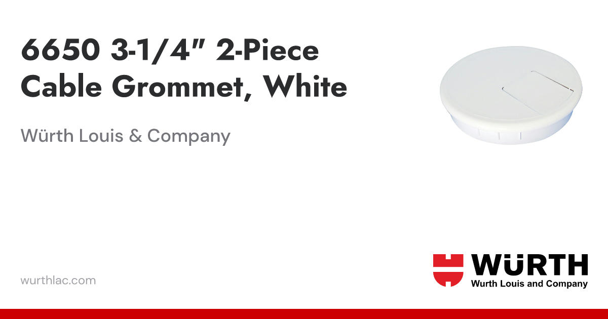 6650 3-1/4" 2-Piece Cable Grommet, White | Würth Louis & Company
