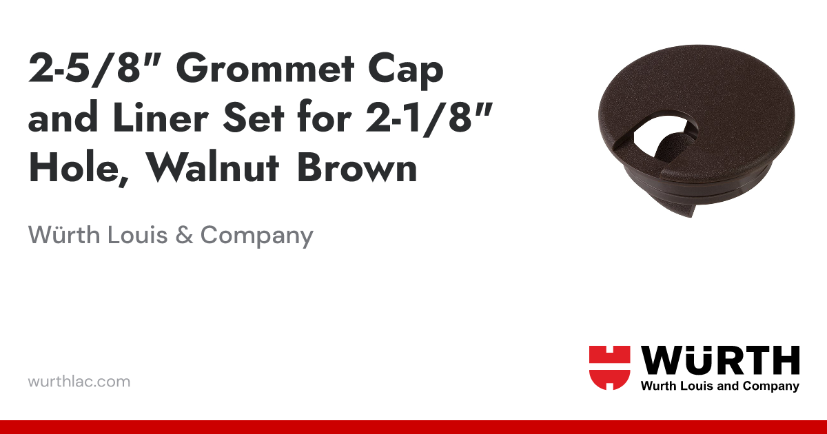 2-5/8" Grommet Cap and Liner Set for 2-1/8" Hole, Walnut Brown | Würth ...