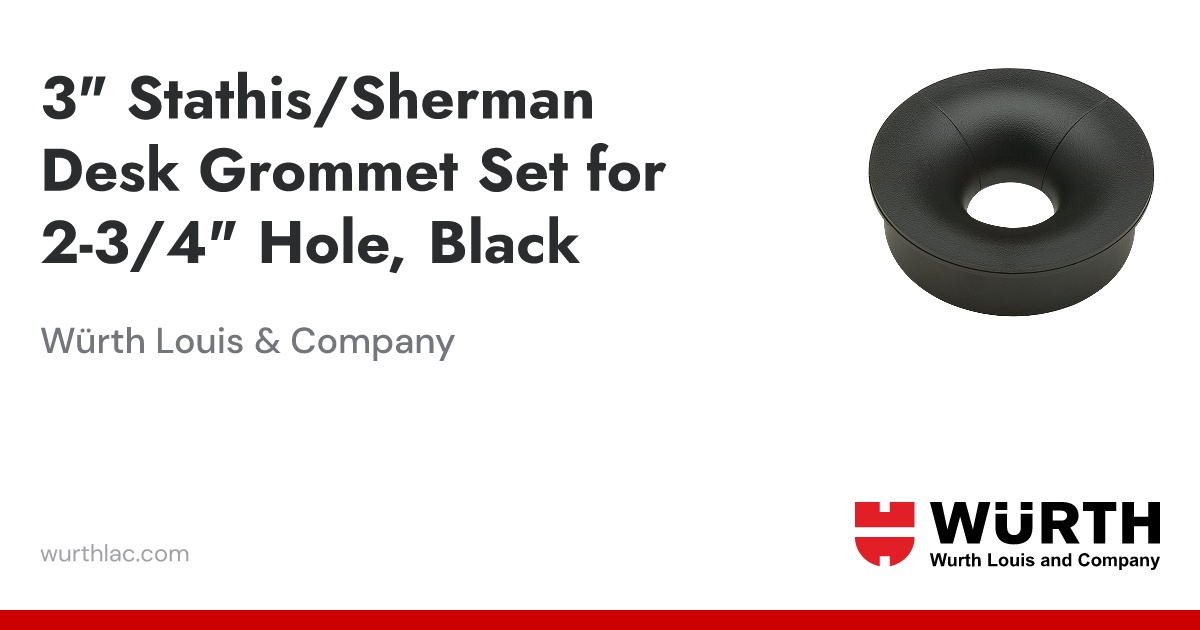 3" Stathis/Sherman Desk Grommet Set for 2-3/4" Hole, Black | Würth ...