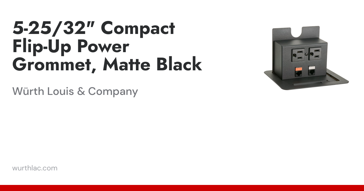 5-25/32" Compact Flip-Up Power Grommet, Matte Black | Würth Louis & Company