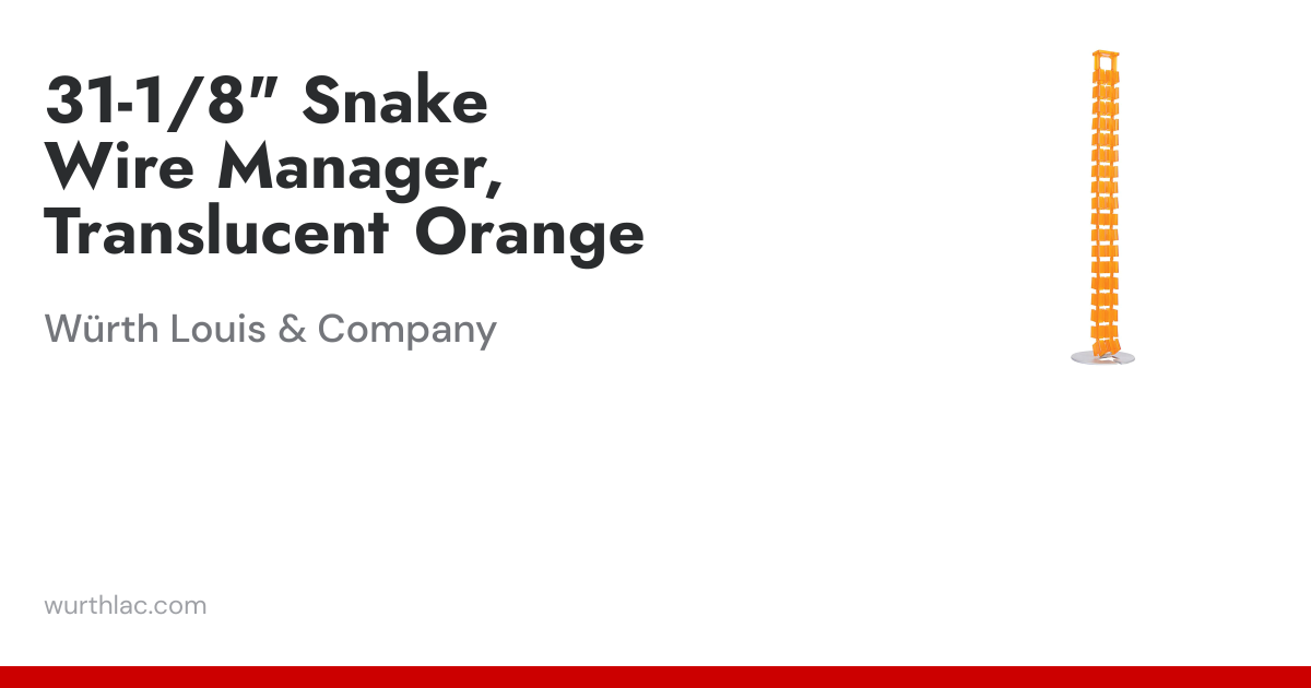 31-1/8" Snake Wire Manager, Translucent Orange | Würth Louis & Company
