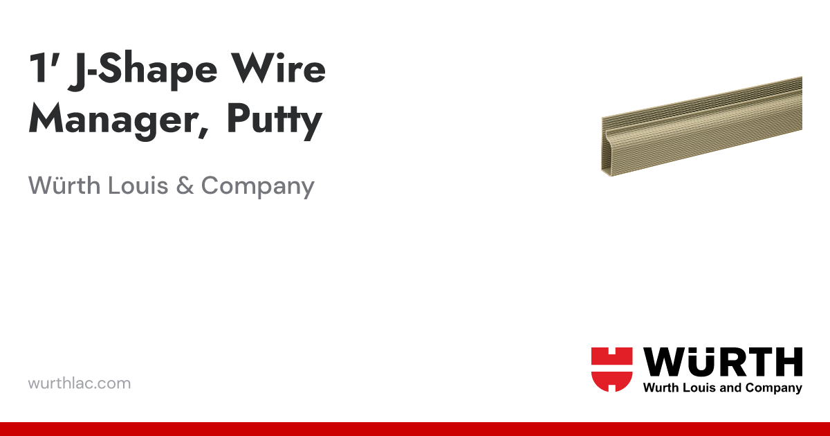 1' J-Shape Wire Manager, Putty | Würth Louis & Company