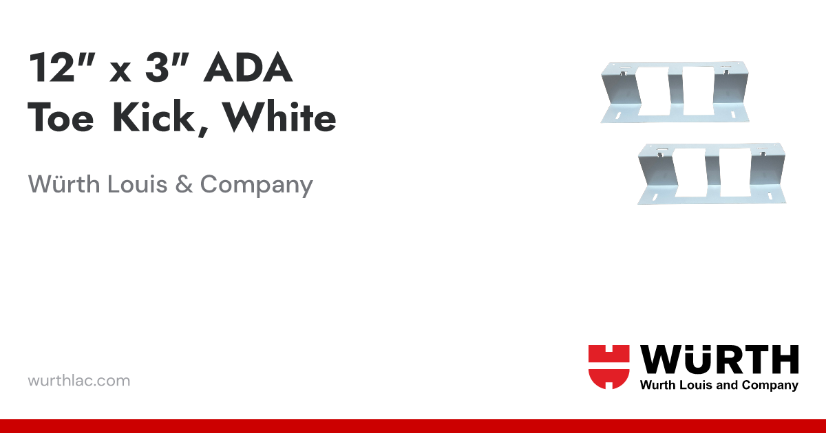 12" x 3" ADA Toe Kick, White | Würth Louis & Company
