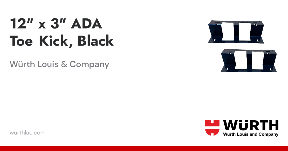 12" x 3" ADA Toe Kick, Black | Würth Louis & Company