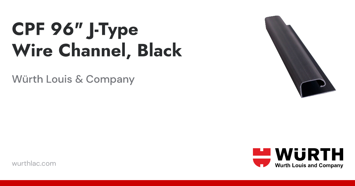 CPF 96" J-Type Wire Channel, Black | Würth Louis & Company